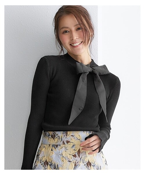 nissen（ニッセン）の「【Hana服】衿リボンニット（ニット/セーター）」 - WEAR