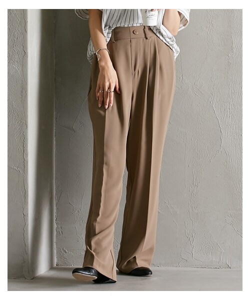 nissen（ニッセン）の「ウエストゴム有 落ち感素材ワイドスラックスパンツ [Soiunique]（スラックス）」 - WEAR