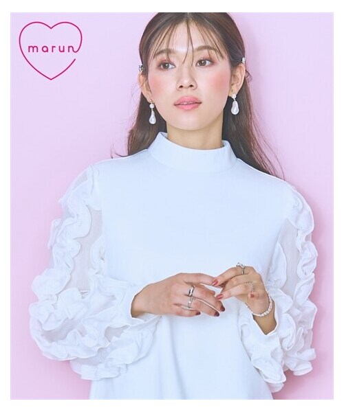 nissen（ニッセン）の「＜大きいサイズ＞袖ボリュームカットソー marun（Tシャツ/カットソー）」 - WEAR