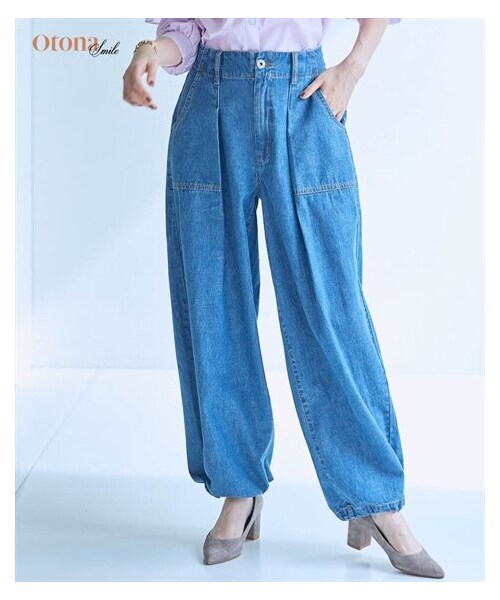 nissen（ニッセン）の「＜大きいサイズ＞100％デニムパラシュートパンツ【OtonaSMILE】（）」 - WEAR