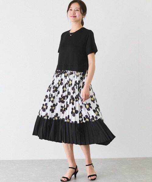 Jayro（ジャイロ）の「花柄ドッキング半袖ワンピース（ワンピース）」 - WEAR