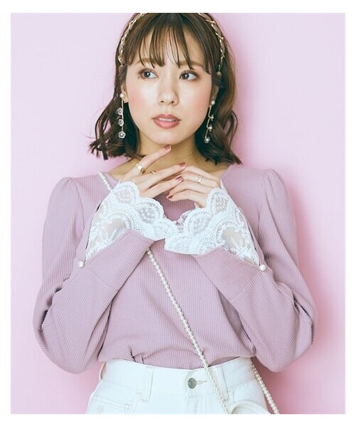 nissen（ニッセン）の「大きいサイズ レースデザイントップス marun（Tシャツ/カットソー）」 - WEAR