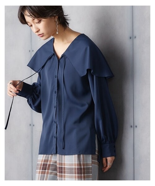 nissen（ニッセン）の「とろみ素材ビッグ襟ブラウス[Soiunique]（シャツ/ブラウス）」 - WEAR