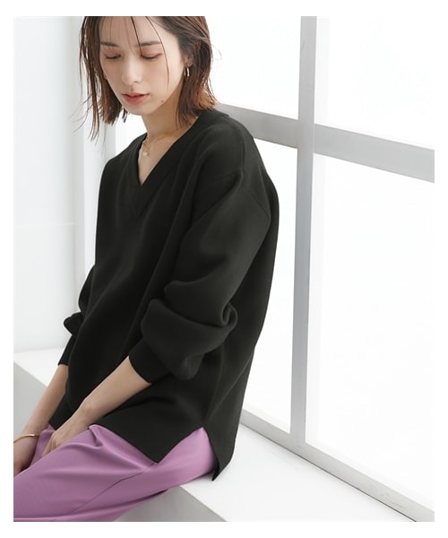 nissen（ニッセン）の「スウェットライクVネックニット（ニット/セーター）」 - WEAR