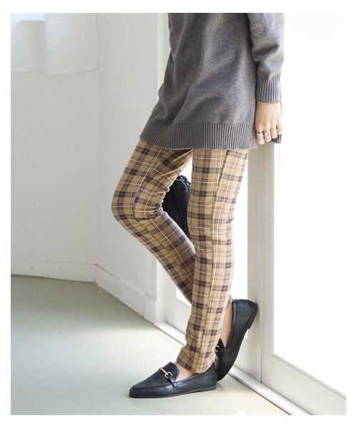 nissen（ニッセン）の「大きいサイズ （MO-FU POKA）裏シャギーストレートパンツ（ゆったり太もも）（股下73cm）（）」 - WEAR