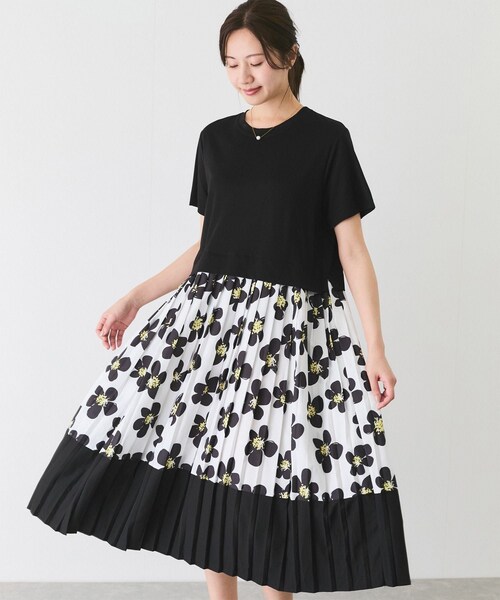 Jayro（ジャイロ）の「花柄ドッキング半袖ワンピース（ワンピース）」 - WEAR