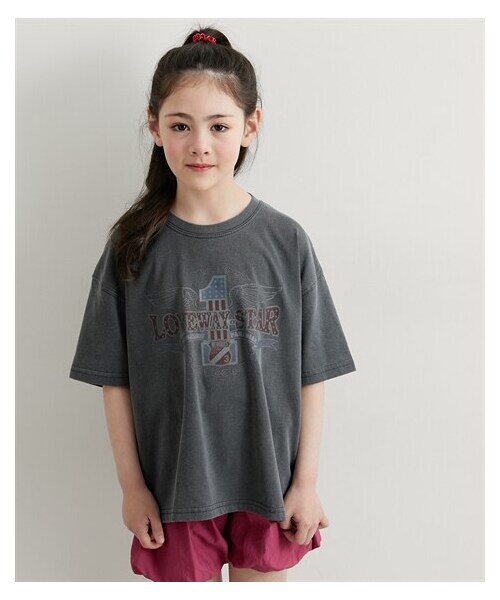 nissen（ニッセン）の「ビッグシルエットピグメント染めプリントTシャツ（男の子・女の子）（Tシャツ/カットソー）」 - WEAR