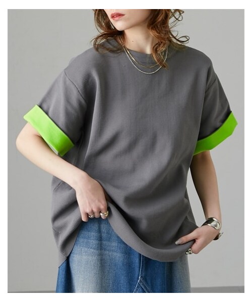 nissen（ニッセン）の「スポンジニット袖折り返し半袖ニットトップス [Soiunique]（ニット/セーター）」 - WEAR