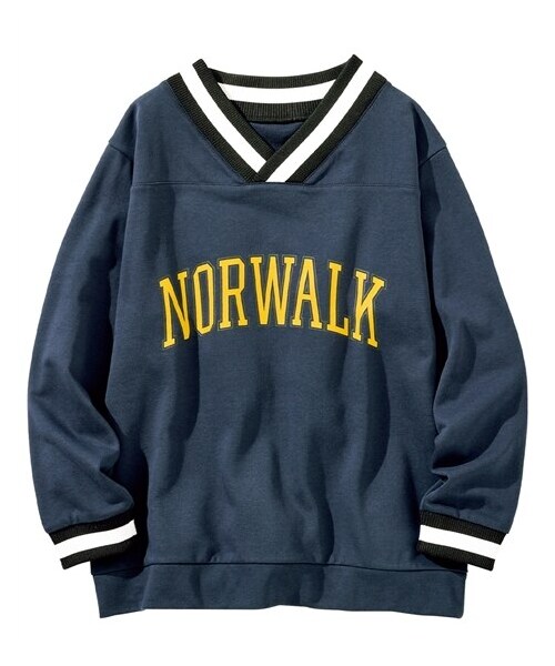 nissen（ニッセン）の「裏起毛Vネックトレーナー（スウェット）」 - WEAR