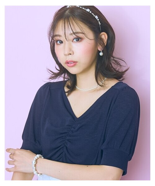 nissen（ニッセン）の「＜大きいサイズ＞ハートネックデザイントップス marun（Tシャツ/カットソー）」 - WEAR