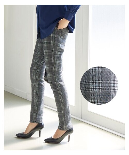 nissen（ニッセン）の「大きいサイズ （MO-FU POKA）裏シャギーストレートパンツ（ゆったり太もも）（股下73cm）（）」 - WEAR