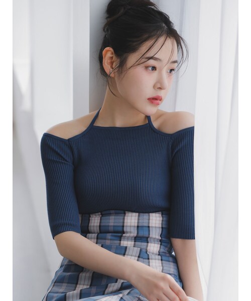 dazzlin（ダズリン）の「サイドクロスオープンボレロニット（ニット/セーター）」 - WEAR