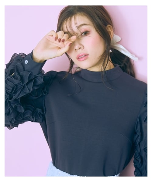 nissen（ニッセン）の「＜大きいサイズ＞袖ボリュームカットソー marun（Tシャツ/カットソー）」 - WEAR