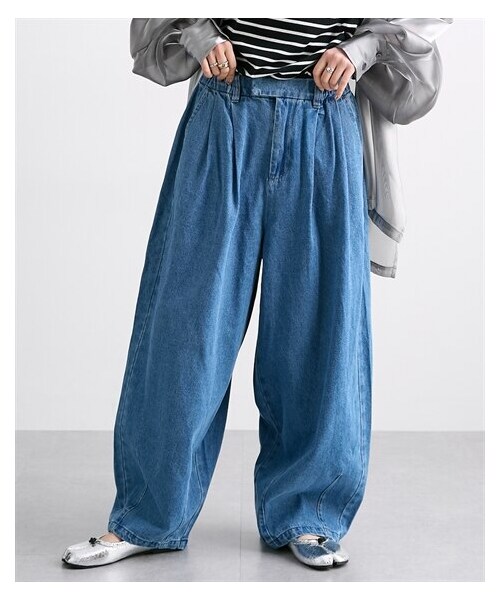 nissen（ニッセン）の「ゆったりシルエットデニムサーカスパンツ[Soiunique]（）」 - WEAR